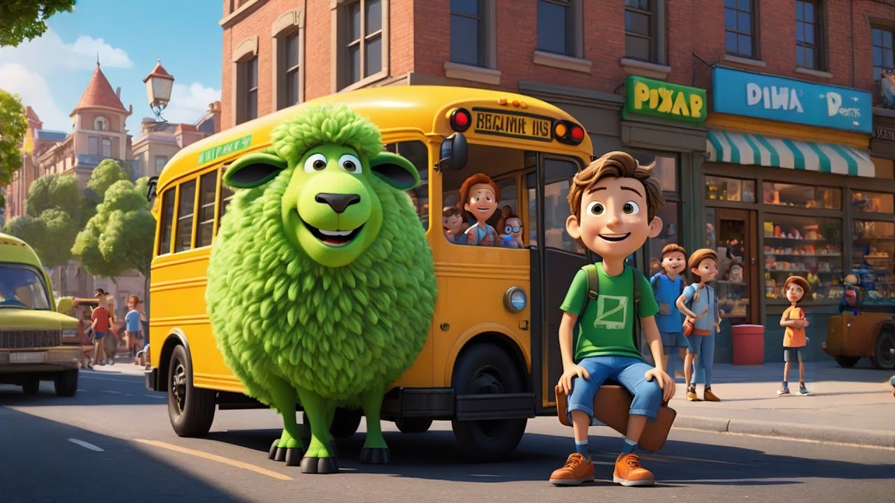 🎒🐑 Baba Green Sheep Rides the School Bus! 🚌 | Poem For Kids - YouTube