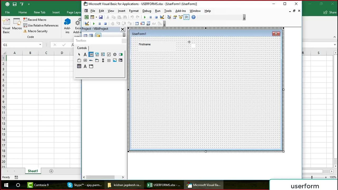 VBA USERFORMS - Lecture1- Chapter10 Hindi Language - YouTube