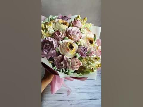 🌷Цветы из зефира, подарок для девушки. #зефир #зефирнаяфлористика # ...