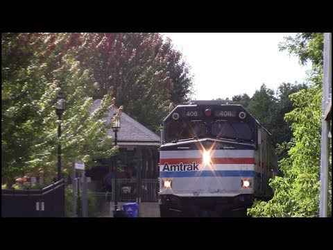 Two Amtrak Downeaster Trains in Dover NH!!! - YouTube