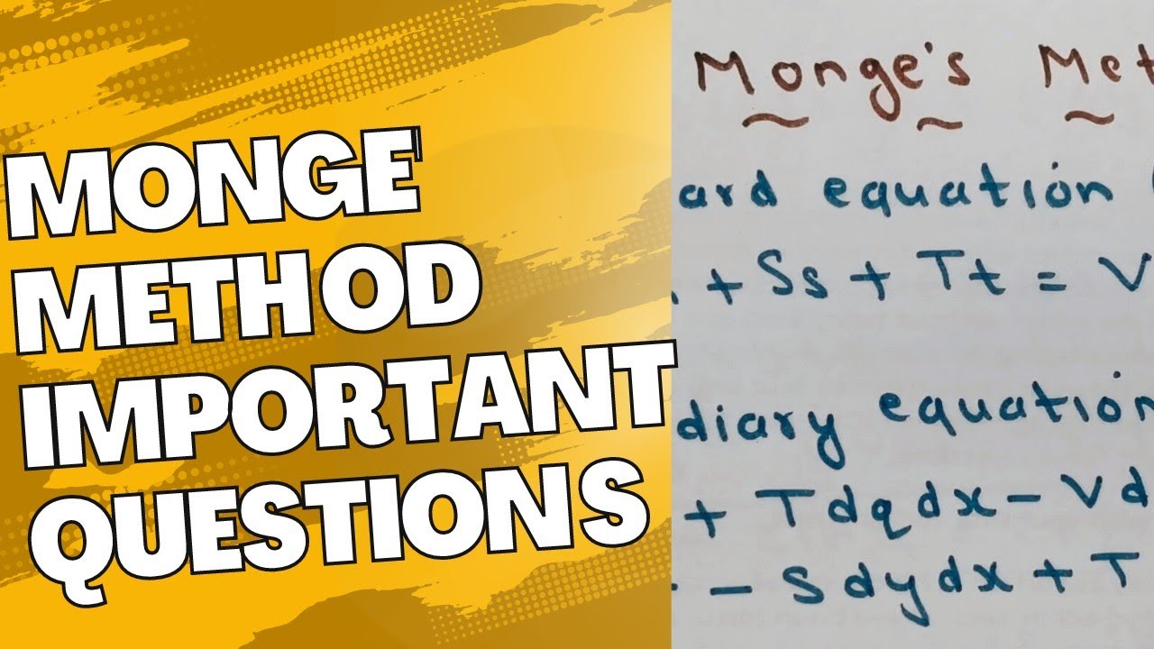Monge's Method |Important question with concept | - YouTube