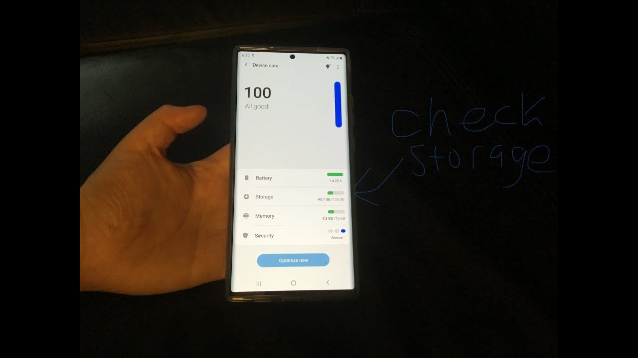 Galaxy note 20/note 20 ultra how to check storage - YouTube