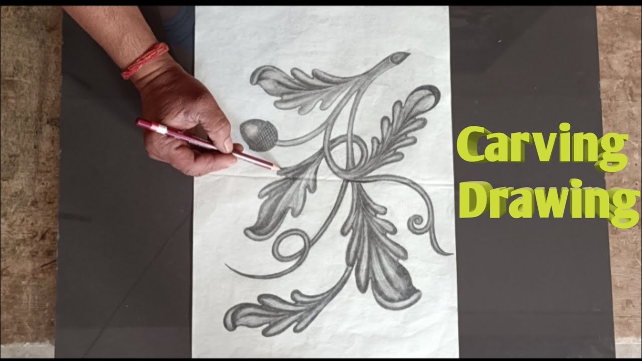 Carving Drawing, Carving Drawing Kaise karen #drawing #pvwoodcraft ...