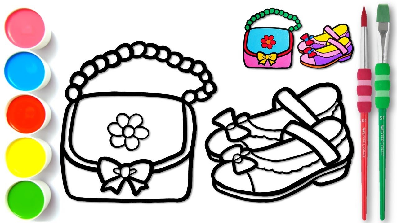 How to Draw Woman Bags and Shoes | Painting, Drawing, Coloring for ...