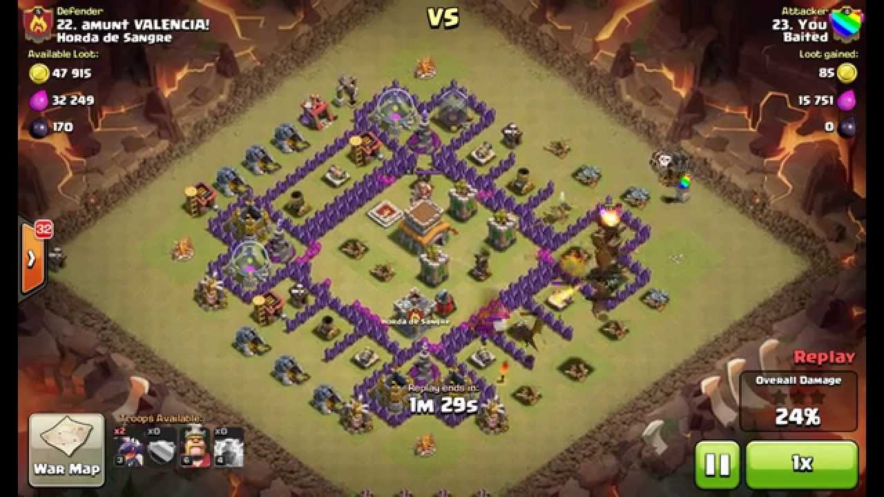 [CoC] Level 3 Dragon funnel against TH8 (3 star) - YouTube