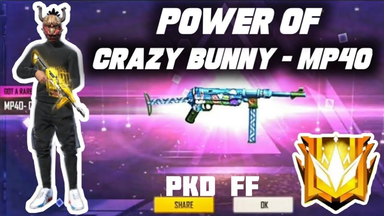 BUNNY MP40 FREE FIRE | BUNNY MP40 GAME PLAY | BUNNY MP40 DAMAGE TEST ...