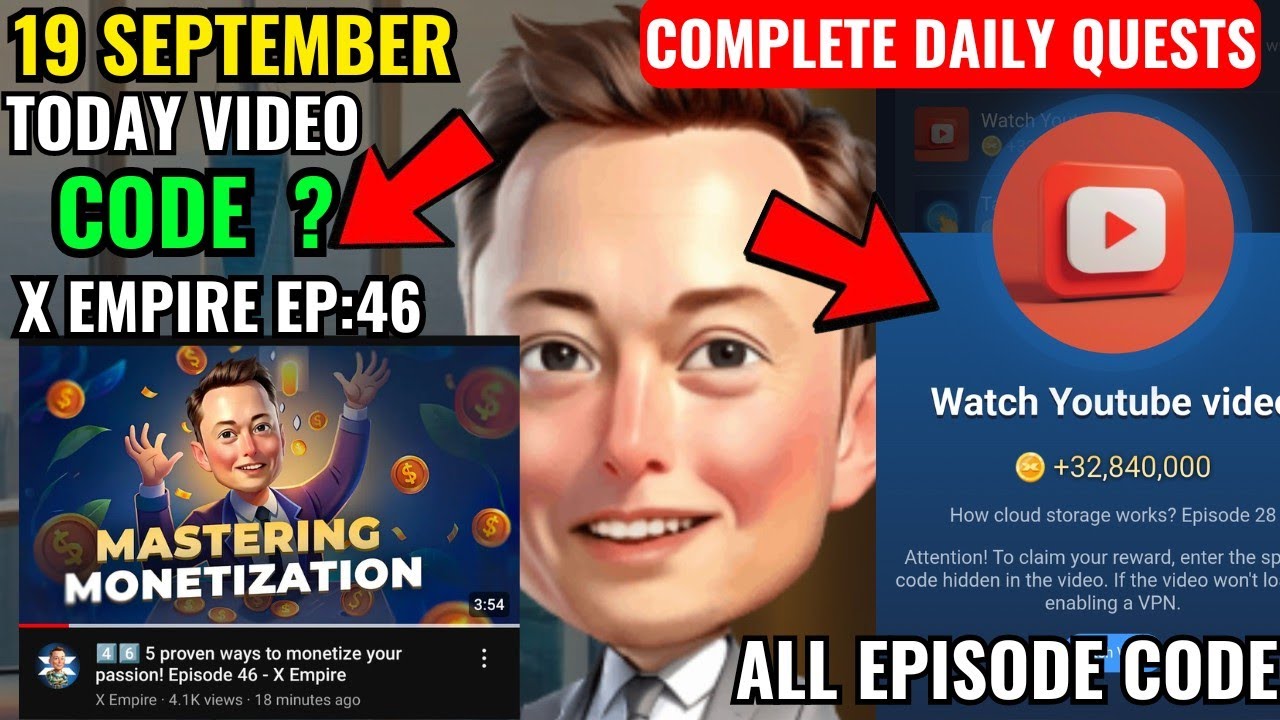 5 proven ways to monetize your passion! Episode 46 - X Empire Code | X empire episode 46 code ...