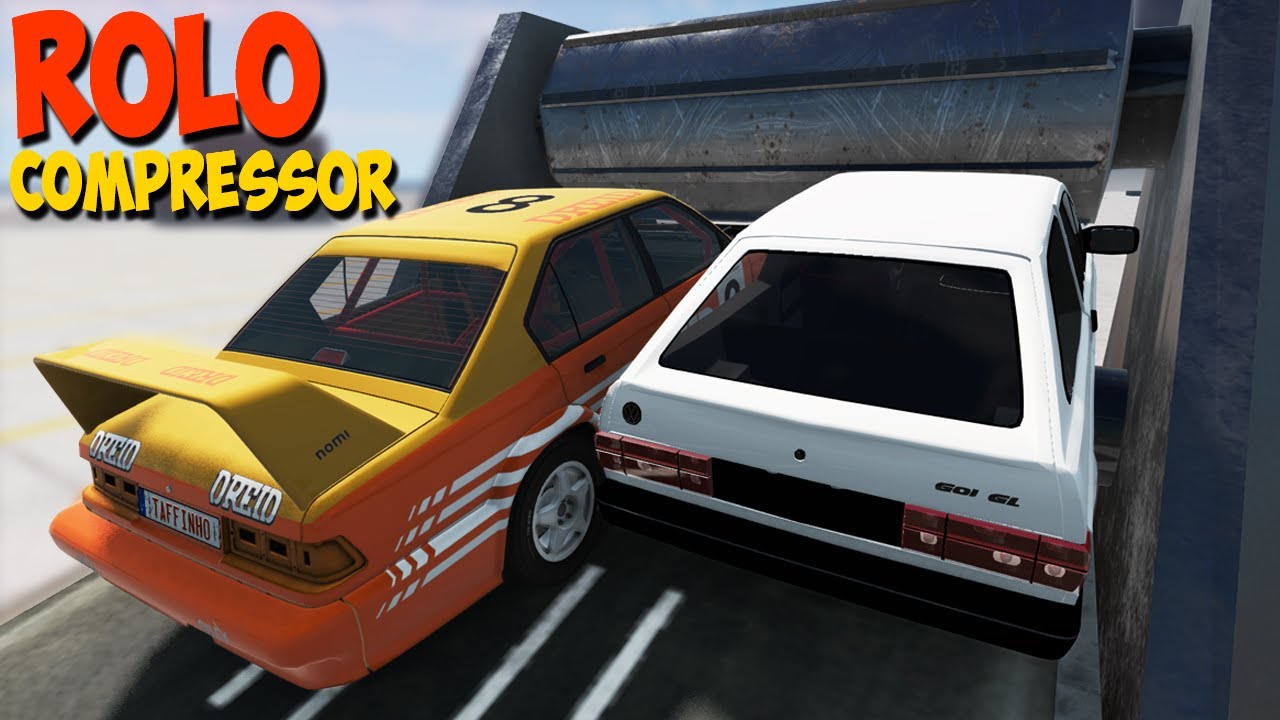 DESAFIO DO ROLO COMPRESSOR até o CARRO PARAR! BeamNG.drive MULTIPLAYER ...