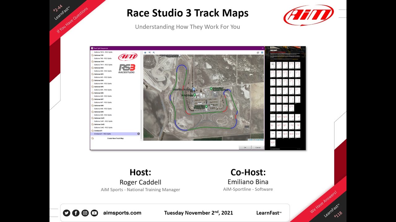 2-44 Race Studio 3 Track Maps - Live Webinar with Emiliano Bina - 11/02/2021 - YouTube