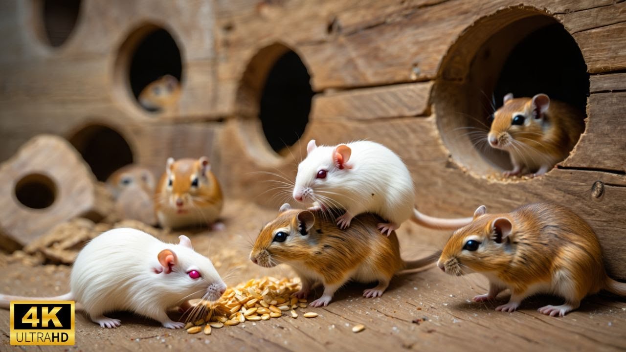 Interactive Cat TV: Mice Hide and Seek Fun! 4k UHD 60fps - YouTube
