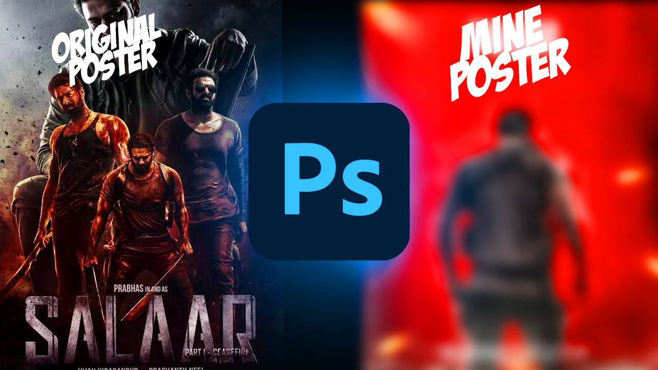 SALAAR Alternative Poster Design in PHOTOSHOP ! Speed art - YouTube