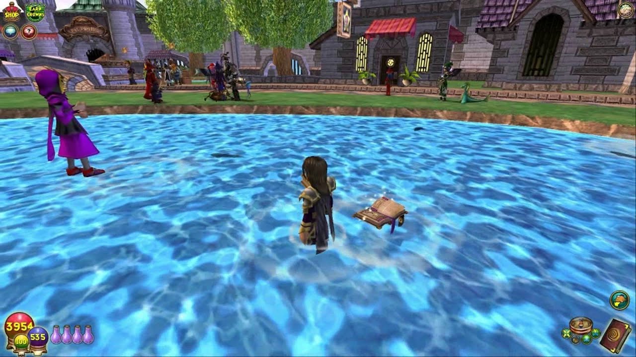 Wizard101: Gameplay - Walking on Water - The Epic Commons Glitch - YouTube