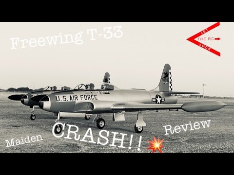Freewing T-33 Maiden CRASH review - YouTube