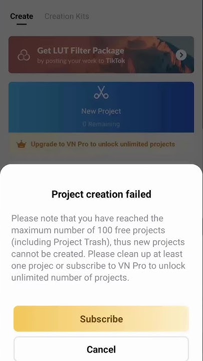 How to fix vn विडियो editor app not working /not opening / project creation failed problam - YouTube