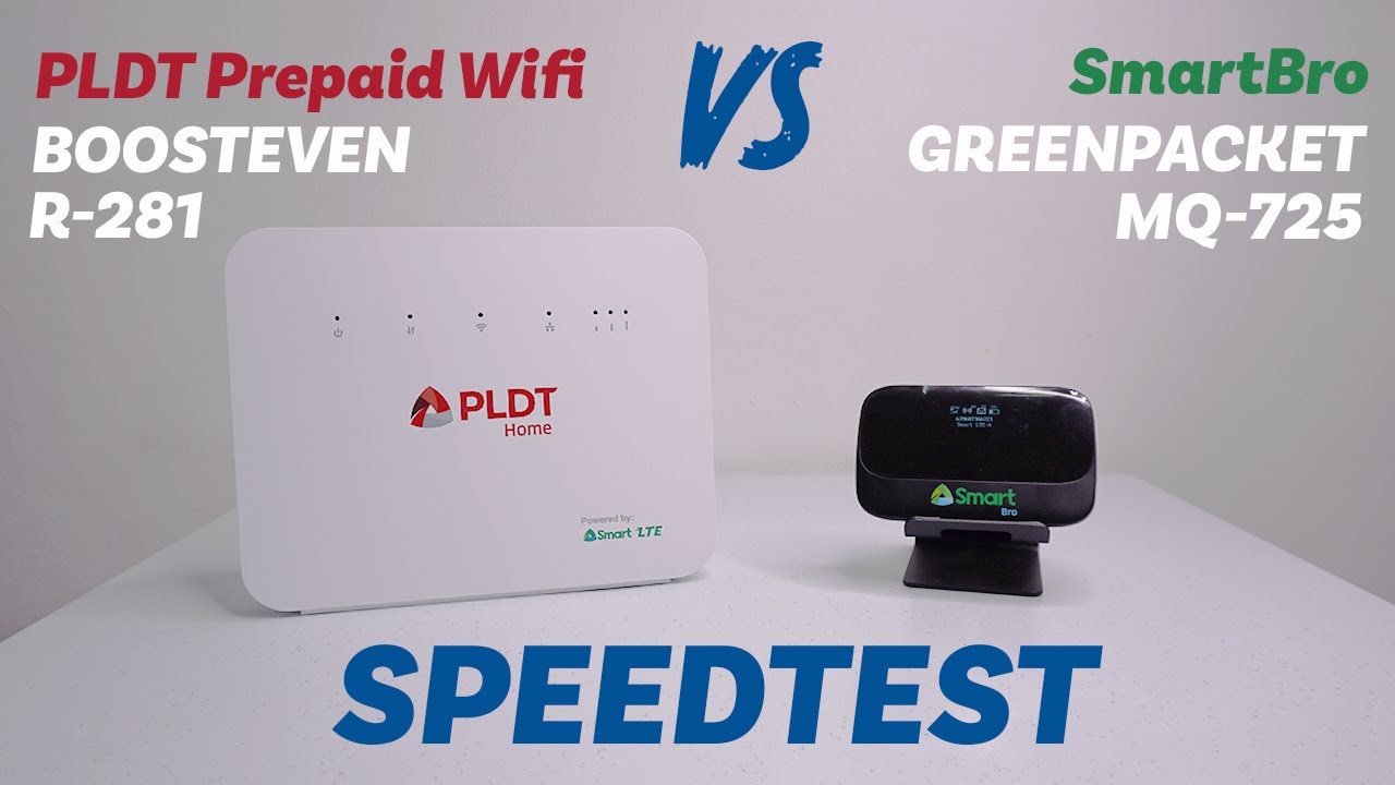 PLDT BOOSTEVEN R281 VS SMARTBRO GREENPACKET MQ-725 - SPEEDTEST - YouTube
