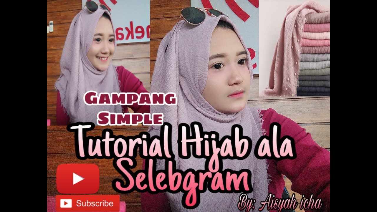 BIKIN CANTIK !! Tutorial Hijab ala selebgram Hits 2019 ||Pashmina crinkle || Aisyah icha - YouTube