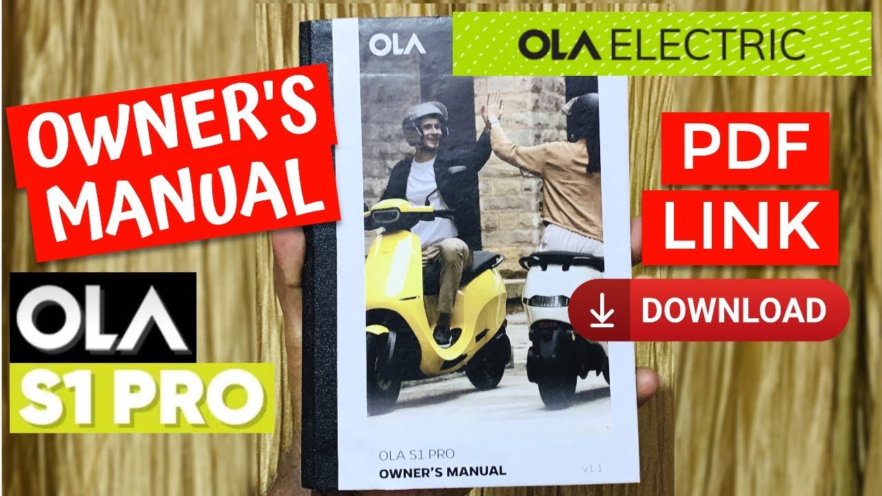 Owner's Manual - Ola S1Pro | PDF link in Description - YouTube