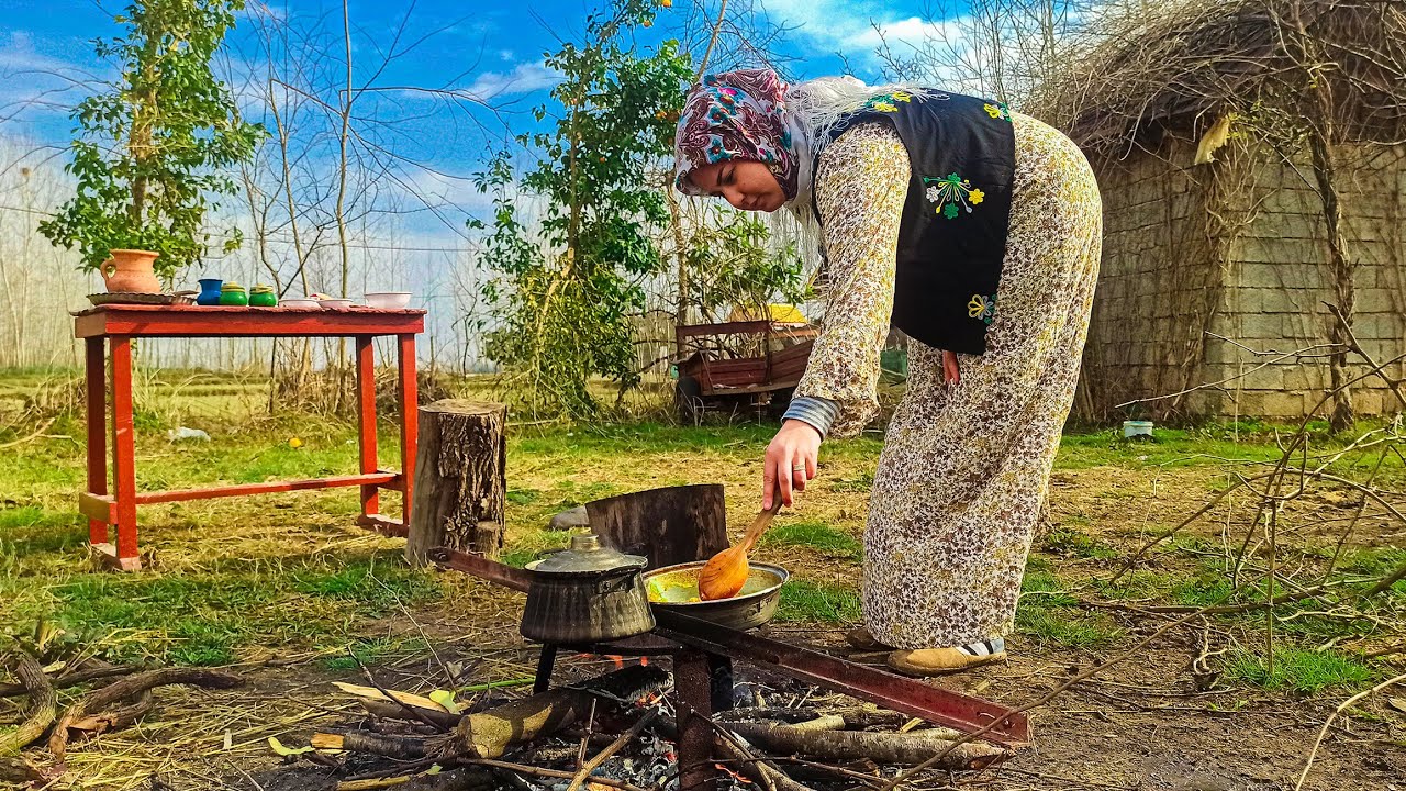 Cooking a delicious party food by a village girl in nature - YouTube
