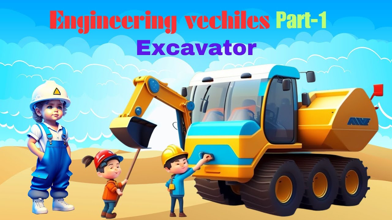 Engineering vehicles for kids | Part-1 | Excavator for kids | In ...