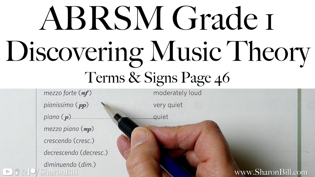 ABRSM Discovering Music Theory Grade 1 Terms and Signs Page 46 with ...