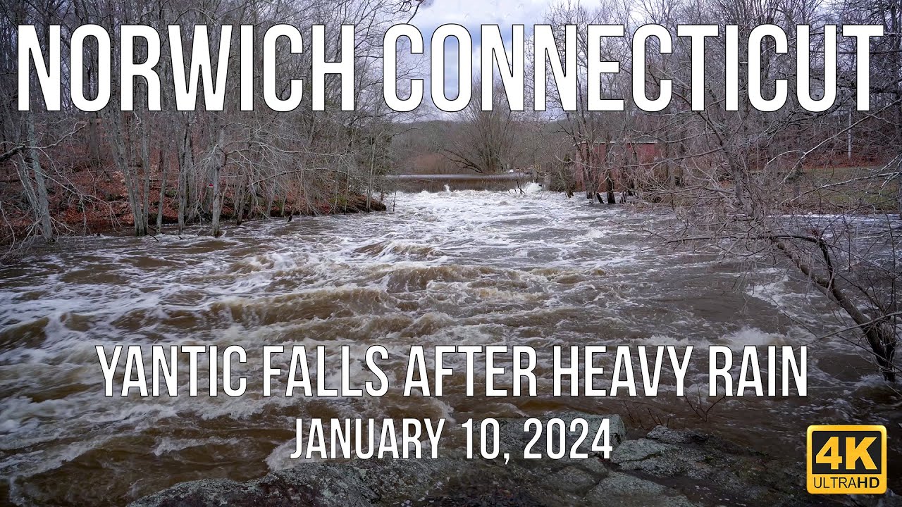Yantic Falls in Norwich, Connecticut after heavy rain. - YouTube