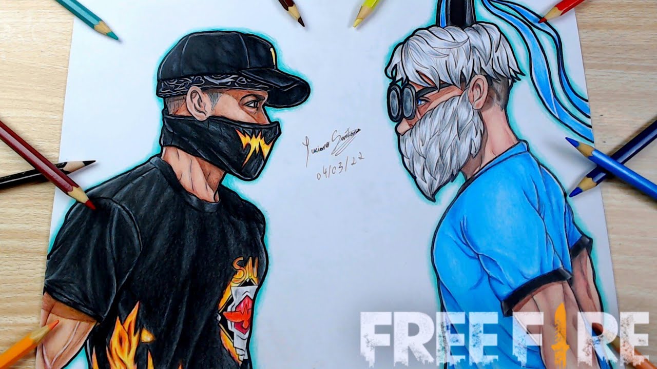 DESENHANDO A SKIN DO RUOK FF VS BROKEN GAMING - Dibujando free fire ...