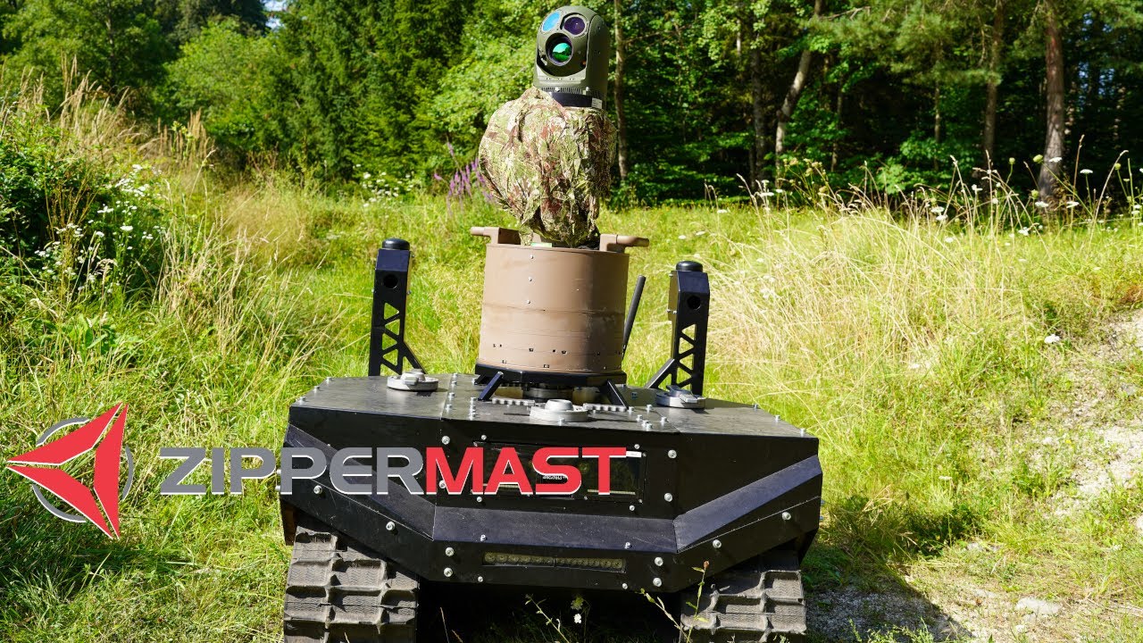 Zippermast with camera on unmanned vehicle - YouTube