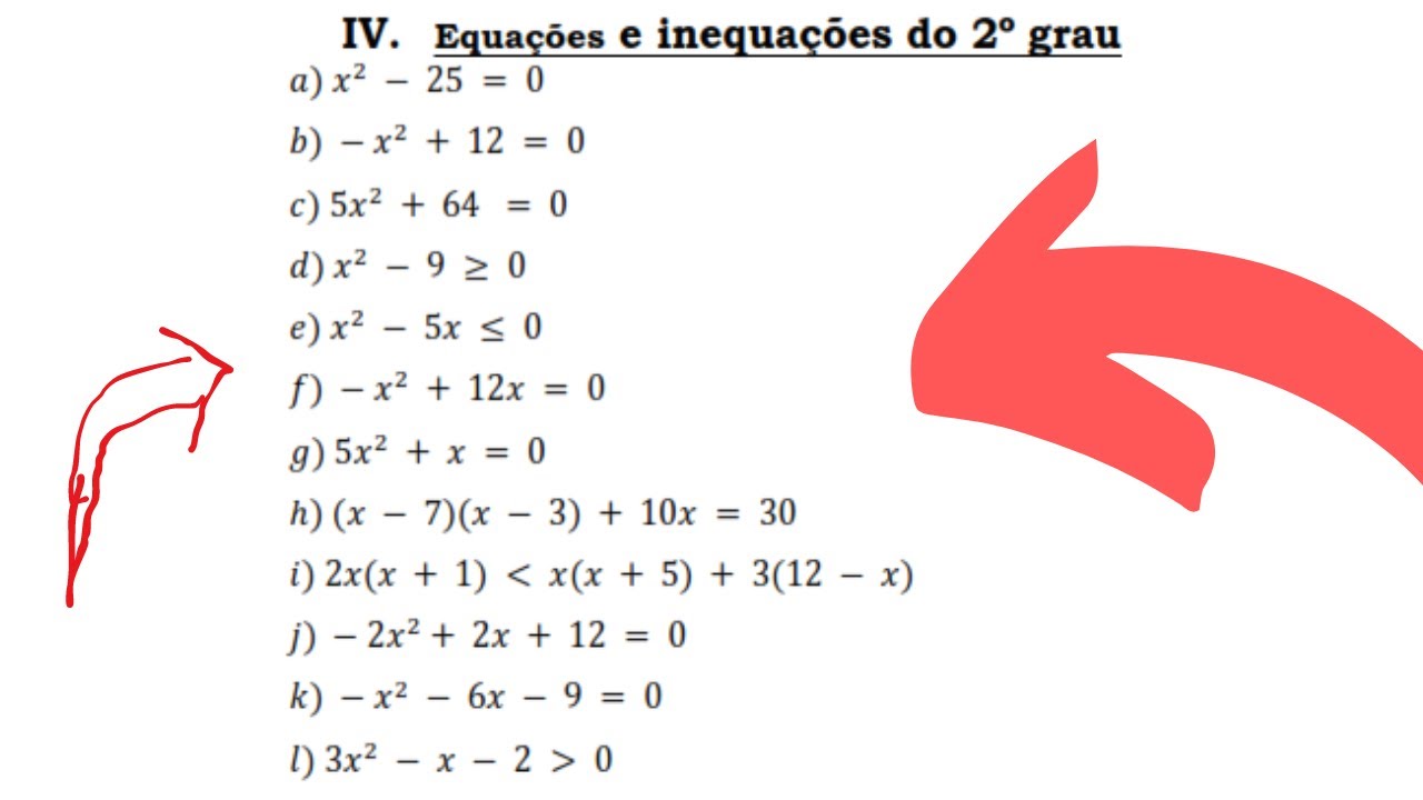 Resolução de Equações e Inequações do 2 Grau - YouTube