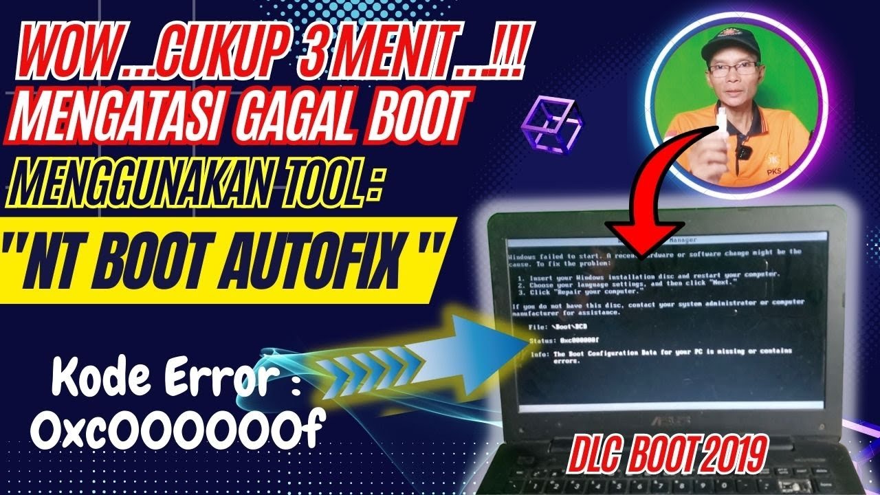 Mengatasi gagal boot dengan kode error 0xc000000f - YouTube