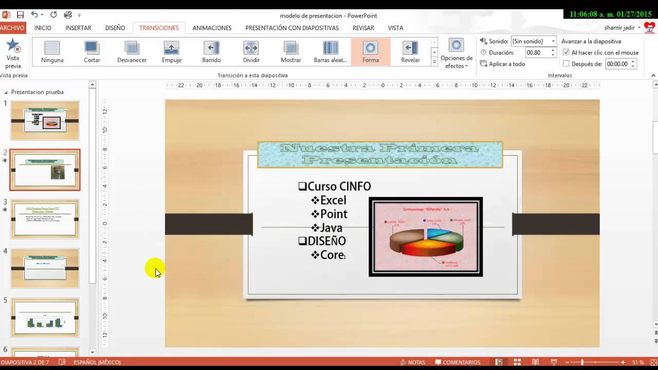 Tutorial 4 Power Point 2013 Aplicar Transiciones - YouTube