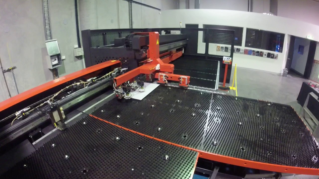 Single sheet loader for turret punch press. Model MP2512C1 - YouTube