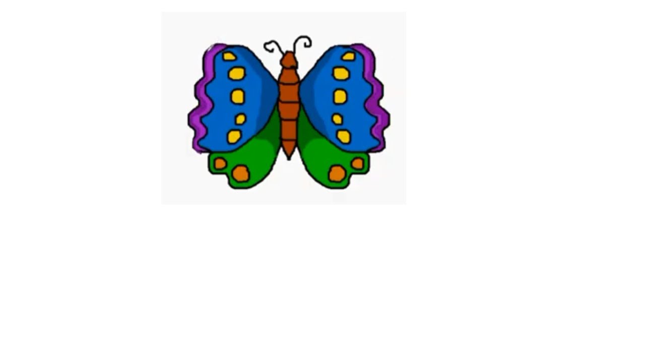 How to Draw colorful Butterfly in Ms Paint? - YouTube