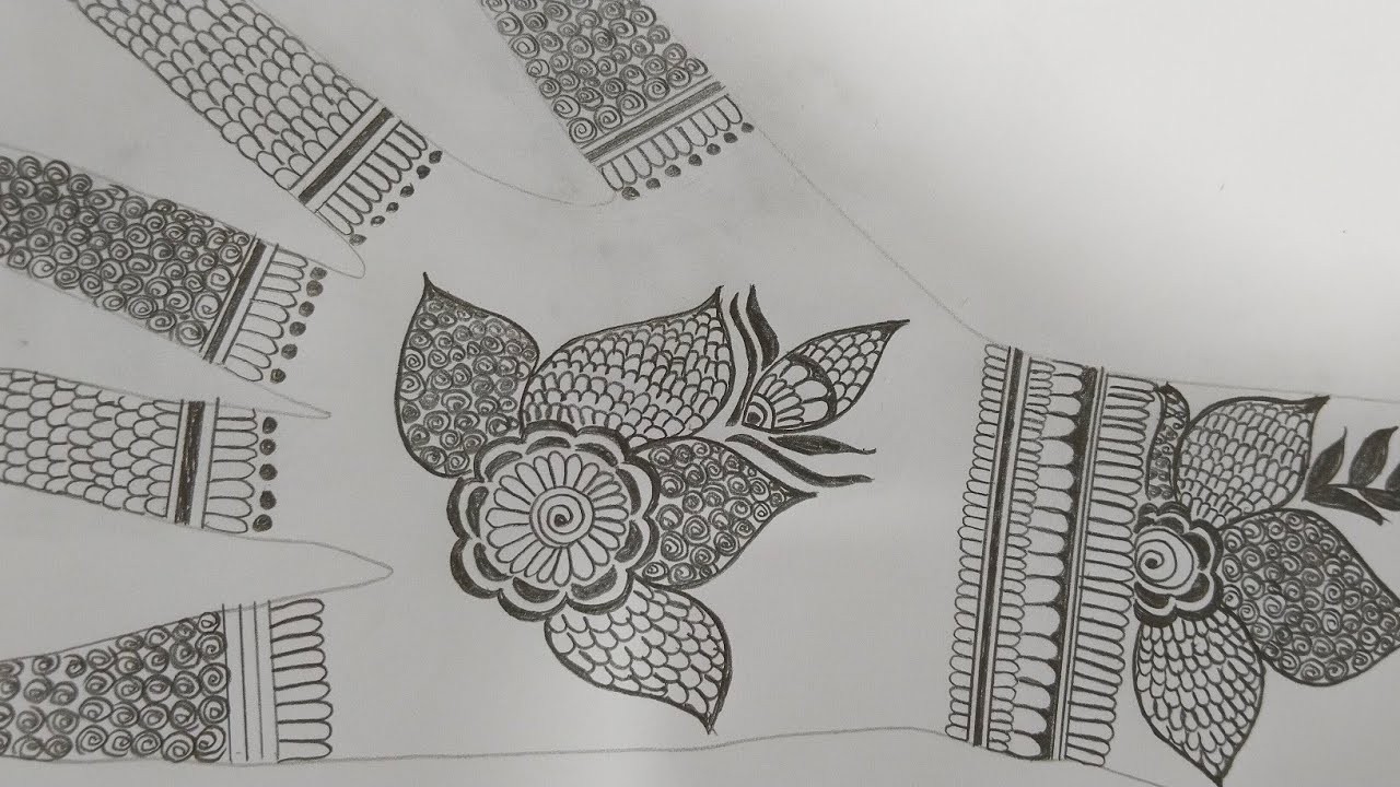beautiful Mehandi design ️ sketching pencil ️ simple bridal Mehandi ...