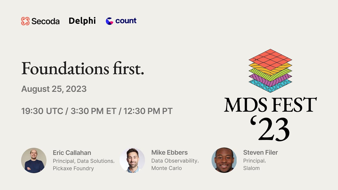 Foundations first strategies for ensuring data quality ft. Eric ...