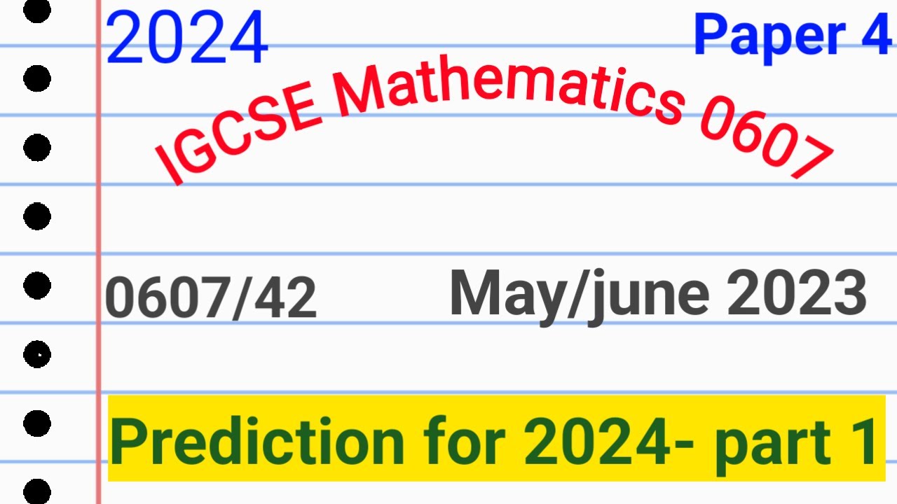 IGCSE MATHEMATICS 0607 | may/june 2023/ 6067/42 | prediction for 2024 | sequence question | pyq ...