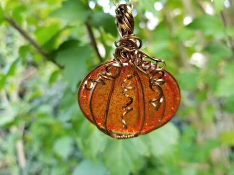 How to Make Wire Wrapped Pumpkin Pendant, DIY Wire Wrap, Wire Wrapping ...