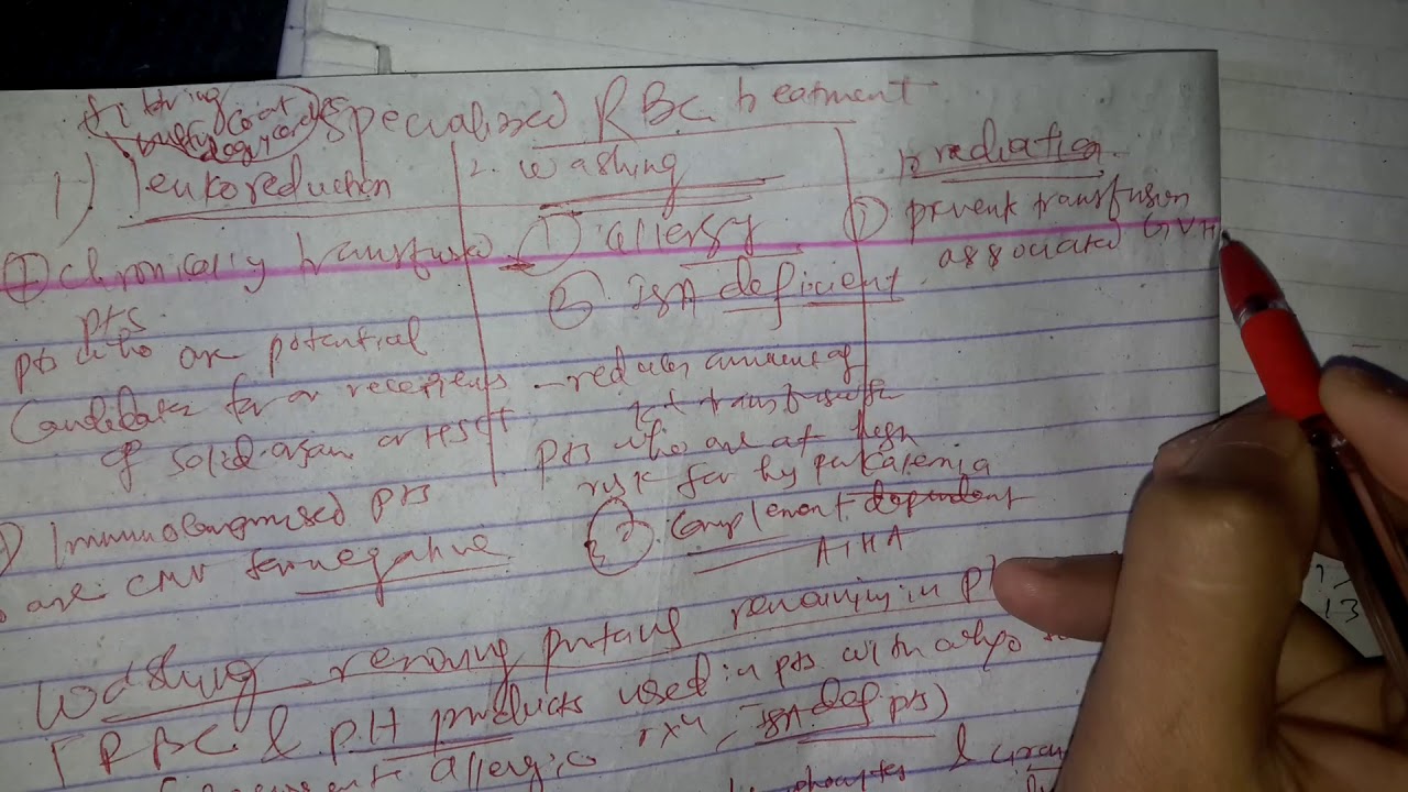 Specialized RBC treatment, washing, irradiation, lekoreduction - YouTube