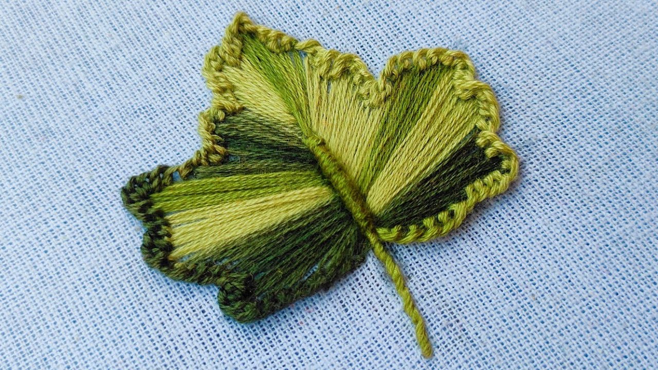 Easy Leaf embroidery design|leaf stitch|hand embroidery |hand ...