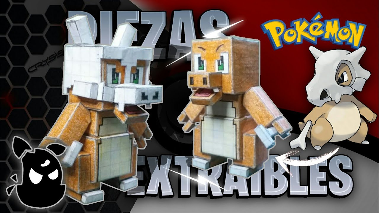 como hacer a cubone | Pokémon | papercraft ️ danielmx ️ - YouTube