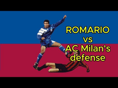Romario (PSV Eindhoven) - Goals & Skills vs AC Milan Defense (Baresi, Maldini, Costacurta)