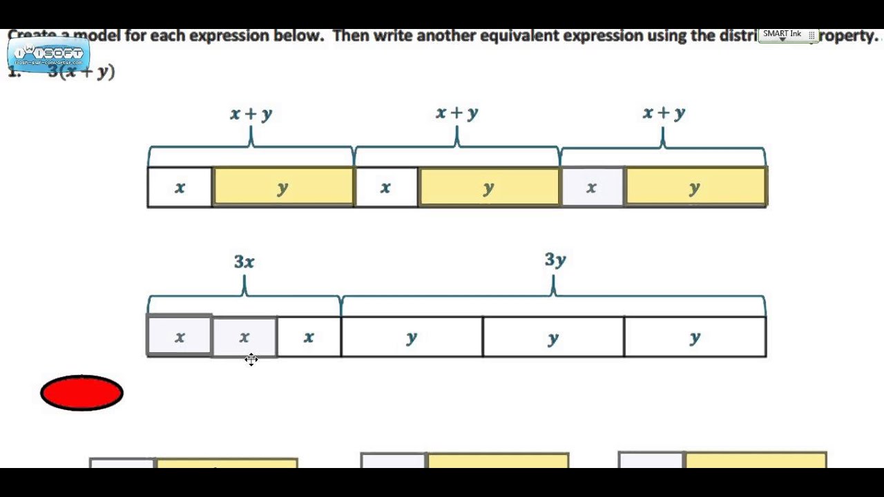 Equivalent Expressions using Distributive Property L12 - YouTube