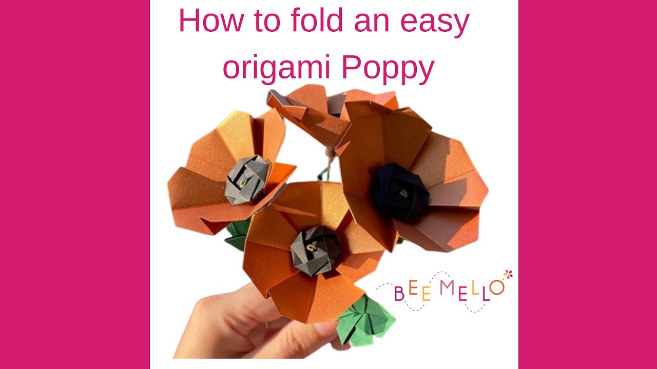 How to fold an easy origami Poppy - beginners flower - YouTube