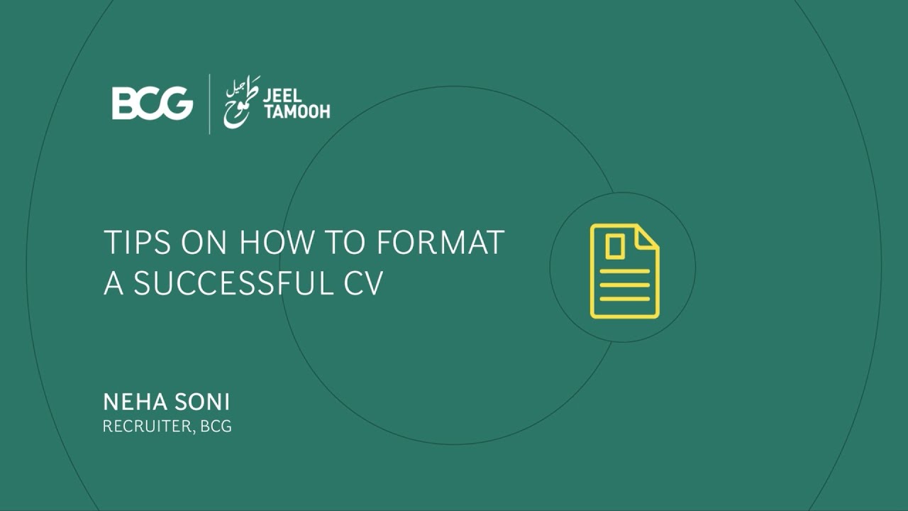 Tips on How to Format a Successful CV | BCG Recruiter - YouTube