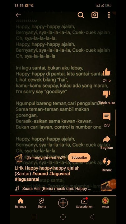 lirik happy Happy ajalah - YouTube