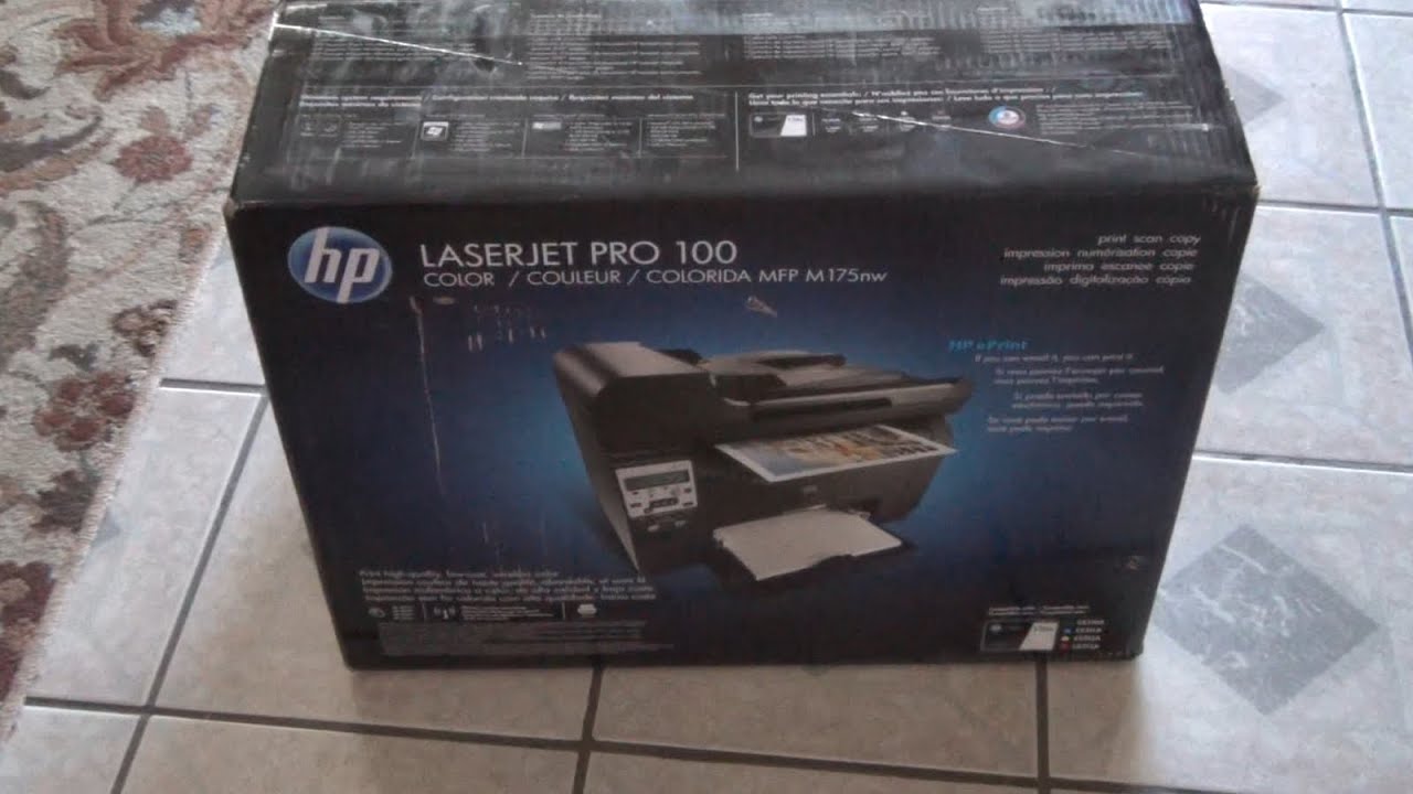 HP LaserJet 100 Color Printer M175nw Unboxing - YouTube