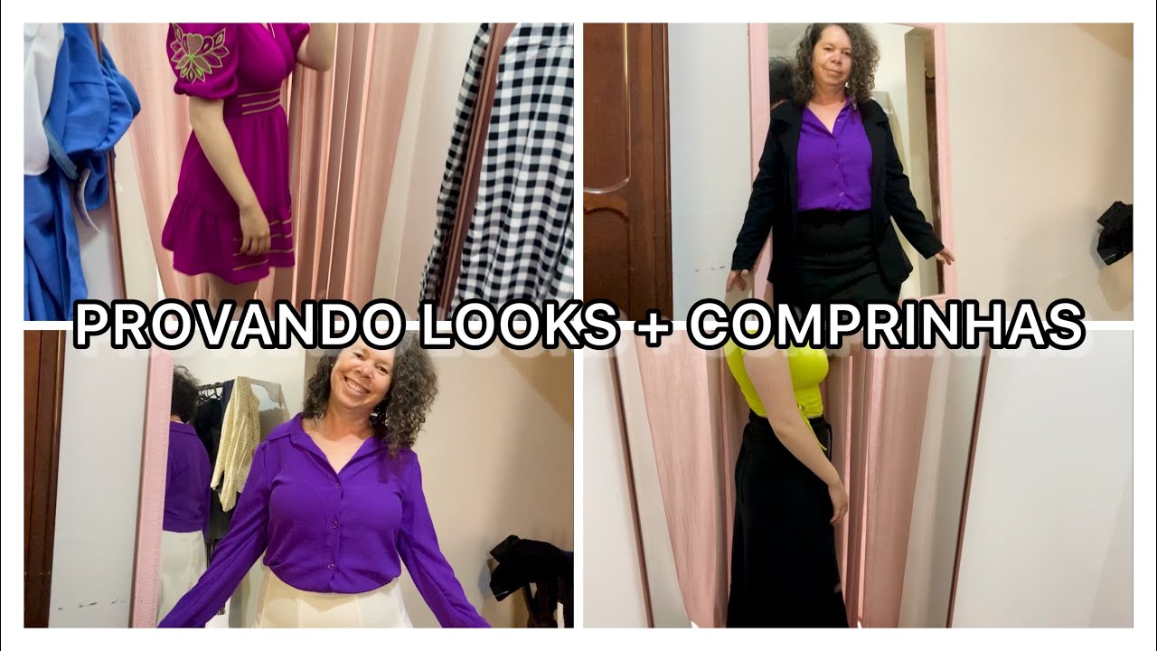 PROVANDO LOOKS + COMPRINHAS + CINTA #compras #cinta #saia #camisa # ...