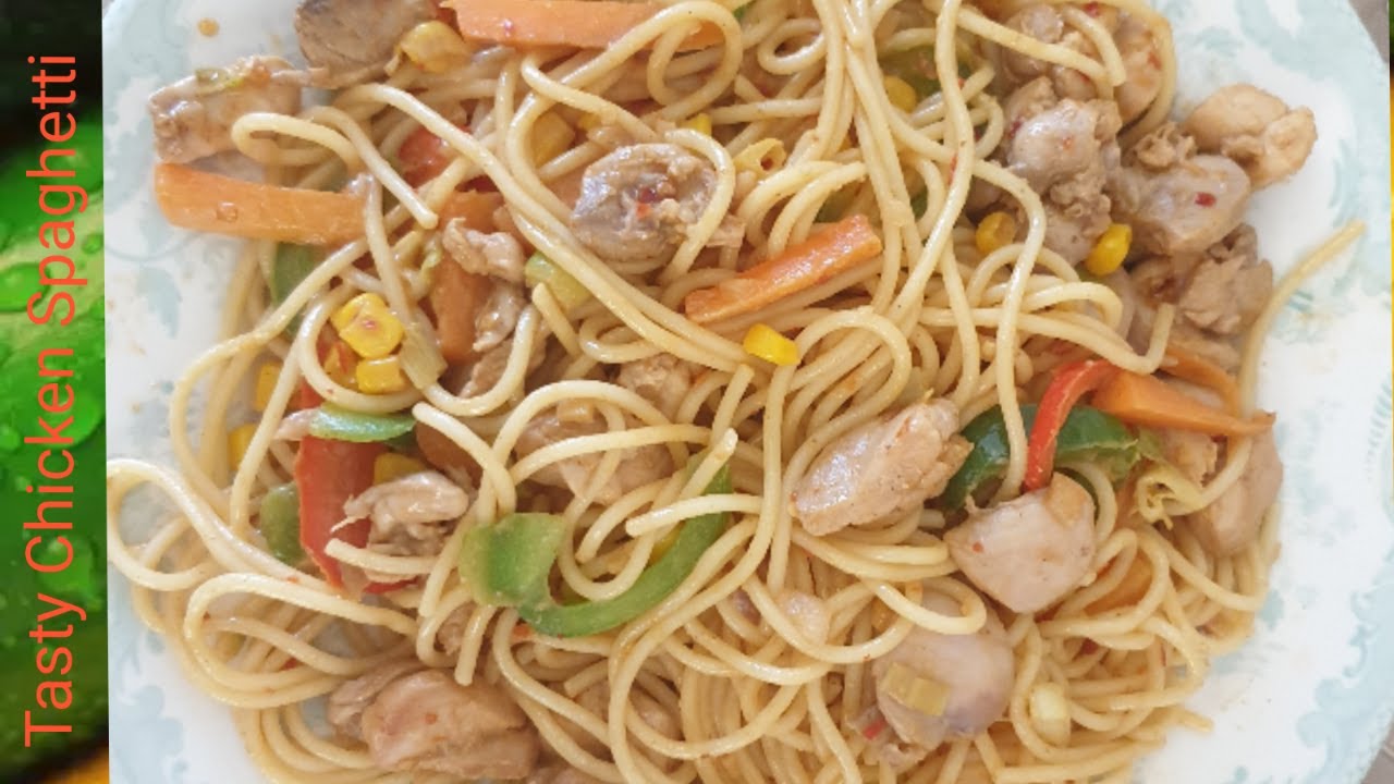 Italian chicken spaghetti/tasty chicken vegetable spaghetti/easy ...