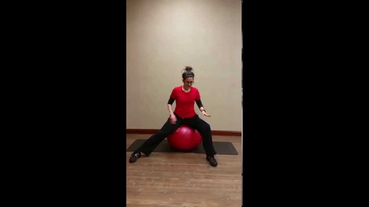 SEATED BALL ADDUCTOR STRETCH - WALL SLIDES - BALL SQUAT - YouTube