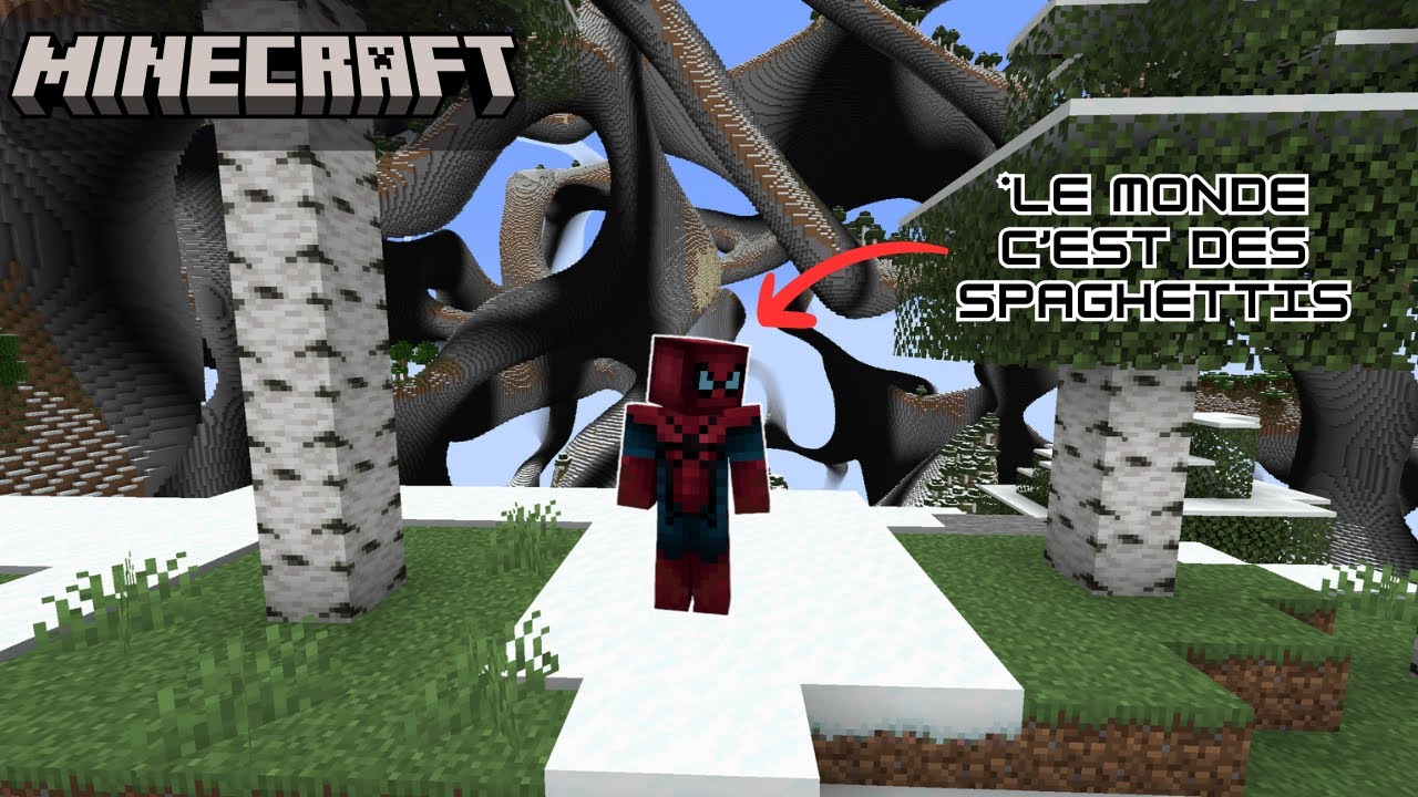 Minecraft mais le monde est en spaghetti (c'est genial ) - YouTube