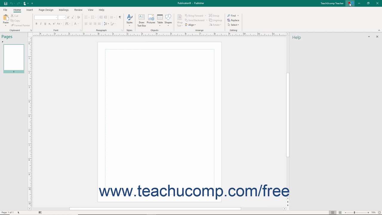 Publisher 2019 & 365 Tutorial Using Publisher Help Microsoft Training ...
